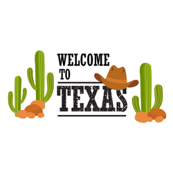 Lettering Illustration "Welcome To Texas" Cactus Sticker