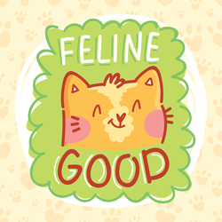 Feline Good Cat Sticker