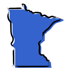 Stylized Blue Sketch Map Of Minnesota Sticker