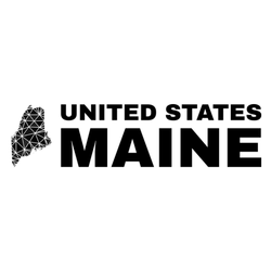 Low-poly Maine State Map Lettering Sticker