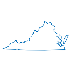 Blue Abstract Outline Of Virginia Map Sticker