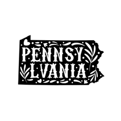 Pennsylvania State Map Doodle Ornaments Sticker