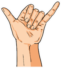Hand Shoving Shaka Gesture Detailed Illustration Sticker