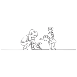 Single Line Drawing Learning How To Garden Sticker