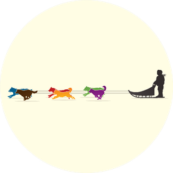 Sled Dogs Graphic Sticker