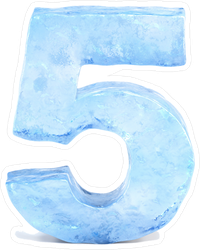 Ice Number 5 Sticker