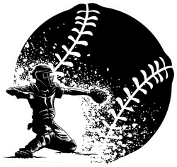 Highlighted Silhouette Of A Baseball Catcher Sticker