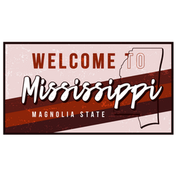 Welcome To Mississippi Pink Red Stripe Sticker