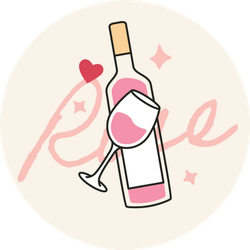 A Bottle Of Rose Wine Lettering Illustration Sticker