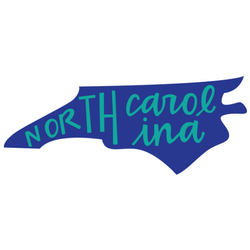 North Carolina State Outline And Hand-lettering Sticker