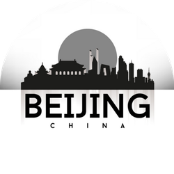 Beijing China, Black Skyline Design Sticker