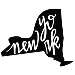 New York State Outline And Hand-lettering Transfer Sticker