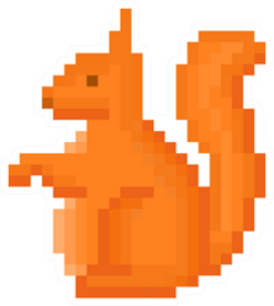 Old School 8 Bit Pixel Art Orange Squirrel Sticker
