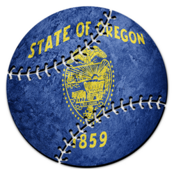 Baseball Oregon State Flag Sticker