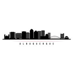 New Mexico Albuquerque City Skyline Horizontal Sticker