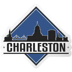Charleston South Carolina Adventure Logo Sticker
