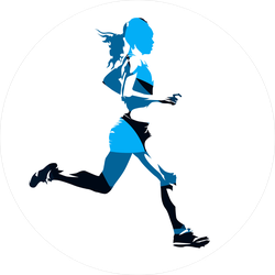 Abstract Blue Running Woman Sticker