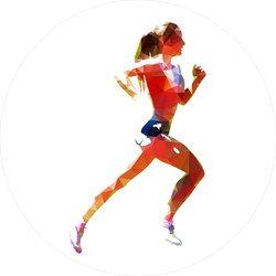 Abstract Polygonal Running Woman Sticker