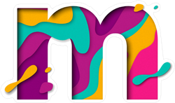 Paper Cut Lower Case Letter M Sticker