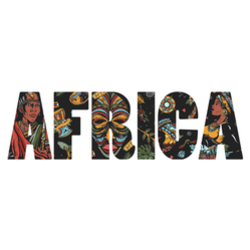 Africa Traditional Art Lettering Illustration Sticker