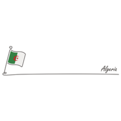 Algeria National Flag Handwritten Sticker