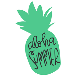 Aloha Summer Pineapple Illustration Sticker