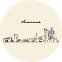 Amman Skyline, Jordan, Hand Drawn Sticker