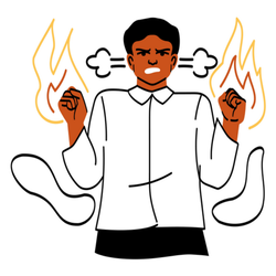 Angry Illustration Steam Coming From Ears Sticker