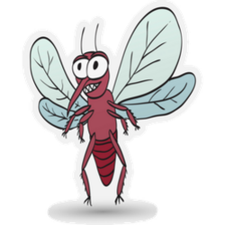 Angry Mosquito Cartoon Sticker