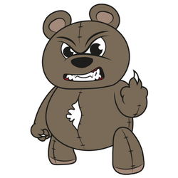 Angry Teddy Bear With Middle Finger Sticker