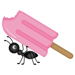 Ant Carrying Ice Cream Stick Sticker