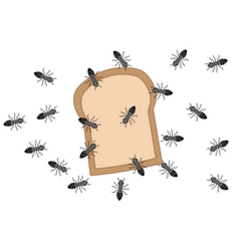 Ants Eating Bread Sticker