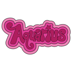 Aquarius Star Lettering Sticker