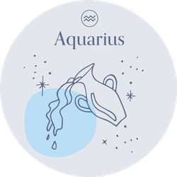 Aquarius Zodiac Sign Abstract Sticker