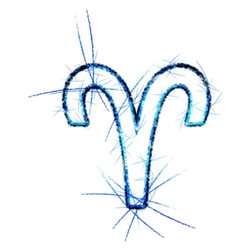 Aries Zodiac Sign Blue Illustration Sticker