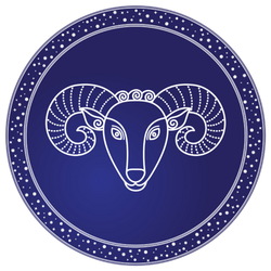 Aries Zodiac Sign Circle Sticker
