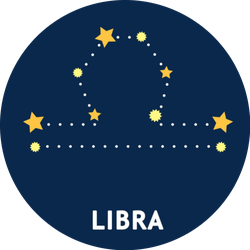 Astrological Zodiac Libra Symbol In Stars Sticker