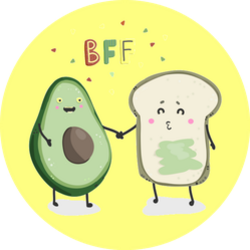 Avocado And Toast Best Friends Forever Sticker