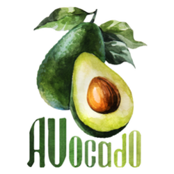 Avocado Watercolor Lettering Design Sticker