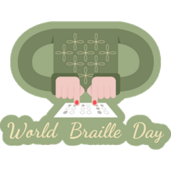 Awareness Banner World Braille Day Sticker