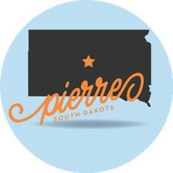 Blue, Pierre, South Dakota In Cursive Writing Sticker