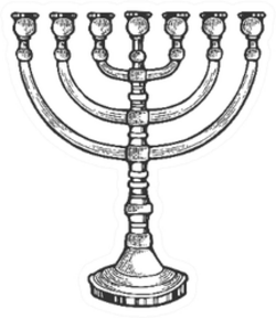Menorah Ancient Hebrew Lampstand Religion Symbol Sticker