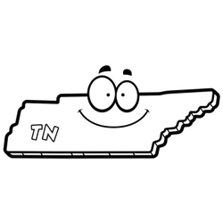 A Cartoon Illustration Of The State Of Tennessee Smiling Sticker