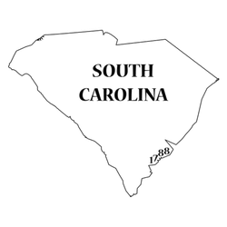 South Carolina State Outline With Name Sticker
