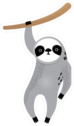 Confused Sloth Hanging From A Branch Sticker