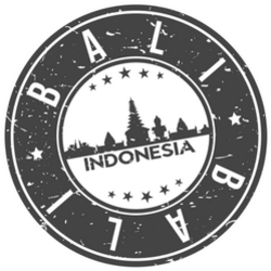 Bali Indonesia Asia Stamp Logo Sticker