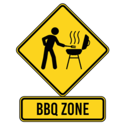 Barbeque Zone Road Sign Sticker