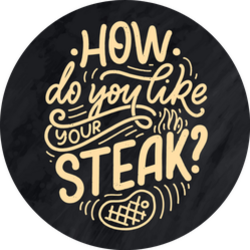 Bbq Fun Slogan "How Do You Like Your Steak?" Sticker