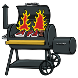 Bbq Smoker Cartoon Sticker