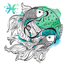 Beautiful Pisces Zodiac Sign Illustration Sticker